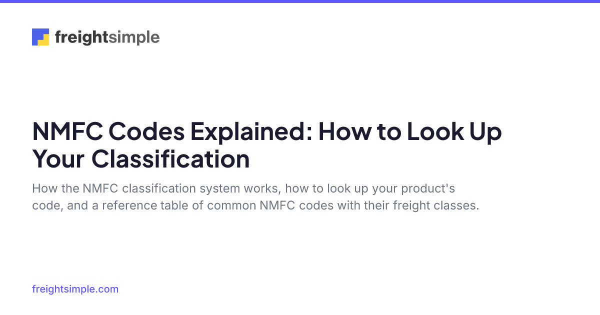 NMFC Codes Explained: How to Look Up Your Classification