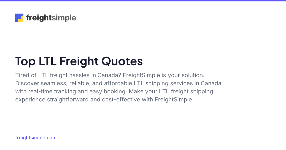 Top LTL Freight Quotes - FreightSimple